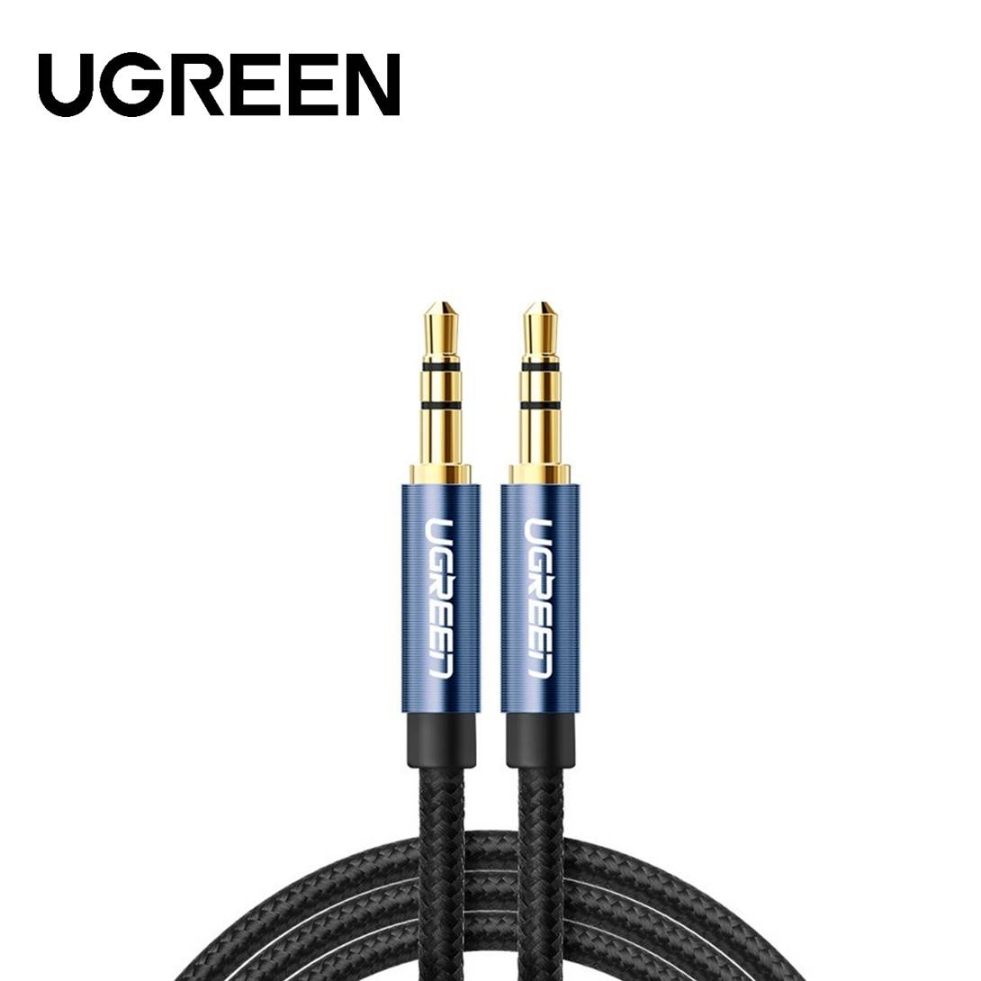 UGREEN AUX 3.5MM MALE TO MALE ROUND BRAID CABLE 1M (BLACK)