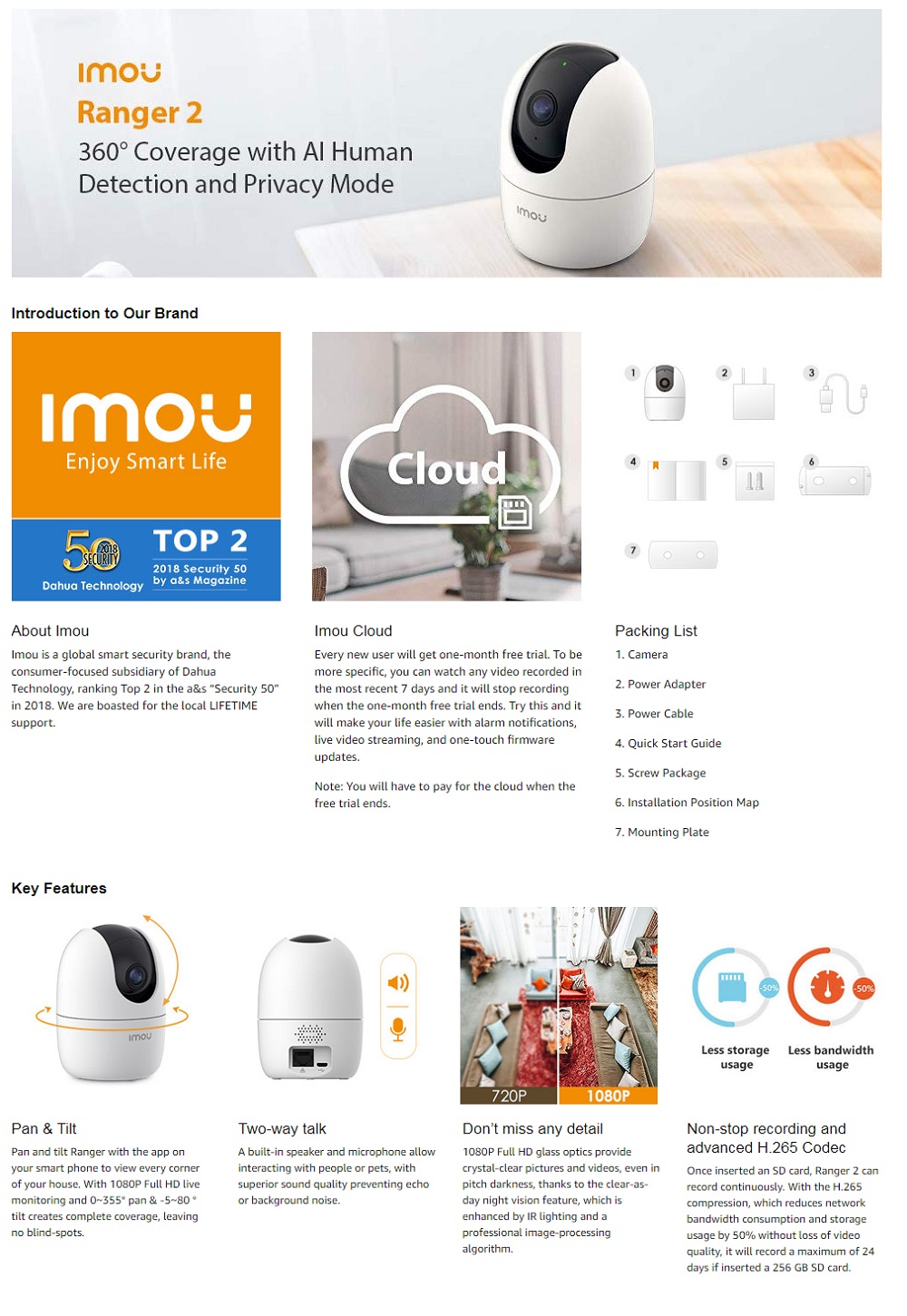 IMOU Ranger 2 Smart Home IP Camera-Blue - Siong How Electrical ...